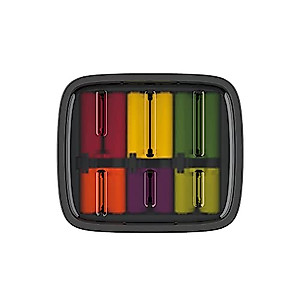 Joseph Joseph LockBlock Stainless Steel Knife Set with Self Locking Knife Block, 6-Piece, Black