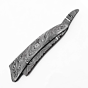 Hand Made Damascus Steel Straight Razor Folding Razor With Shaving Ready Classic Barber Blade Edge, Men Straight Razor, Leather Case + Strop, Close Shave, Great Gift R-25