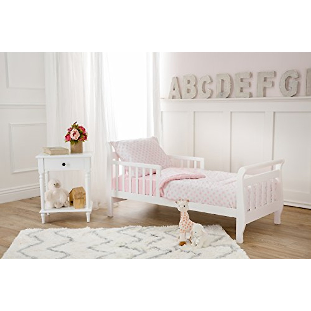 TL Care 100% Cotton Percale 4-Piece Toddler Bedding Set, Pink, for Girls