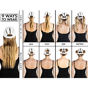 Funky Junque Sunshine Messy Bun High Ponytail Hat - White