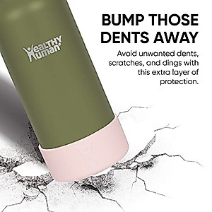 Healthy Human Protective Silicone Bumper Boots For Stein Bottles - Fits 32oz and 40oz Bottles. BPA Free Anti-Slip Bottom Silicone Sleeve Cover Boot, Pink