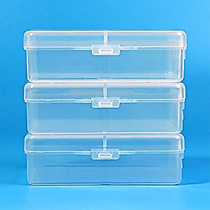 12 Pack 3.5x2.6x1.1 Inches Small Clear Plastic Box Storage Containers with Hinged Lid Rectangular for Organizing Small Parts, Office Supplies, Clips (12)