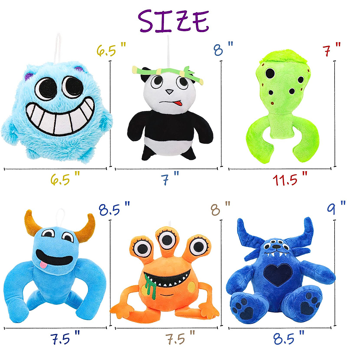 6PCS Garden of Banban Plush,10 inches Ban ban Plushies Toys,Soft Stuffed Figure Doll for Fans Gift,Soft Animal Adult and Kids - Pink