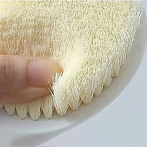 INGVY Dry Brushing Body Brush Bath Brush Body Exfoliating Scrubber Long Handle Body Back Massage Shower SPA Foam Bath Accessories Body Cleansing Brush (Color : White)