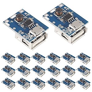 AITRIP 20PCS Boost Step Up 5V 1A Power Supply Module Lithium Battery Charge Protection Board 134N3P DIY Charger USB and Micro USB Port with LED Display