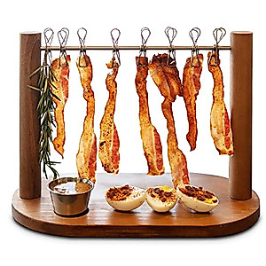 Bacon Serving Dishes for Entertaining - Pack of 1 Wooden Bacon Display for Men Who Have Everything or House Warming Gifts New Home - Unique Gifts for Dad