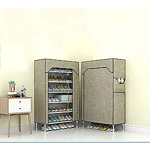 ANMMBER Dust Resistance Lattices Non-Woven Fabric Shoe Rack Shoe Tower Storage Organizer Cabinet Stock (Color : E)