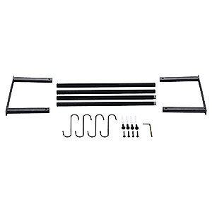 MallKing Wall Towel Rack, Bathroom Wall Mounted for Rolled Towels, Metal Towel Holder for Folded Large Towel Washcloths, Bath Towel Storage with 4 Hooks (Matte Black)