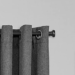 INTERIOR LIVING AZ71833US End Curtain Rod, 28-48", Black