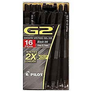Pilot G2 Gel Roller Ball, Fine, Black - 16 Pens