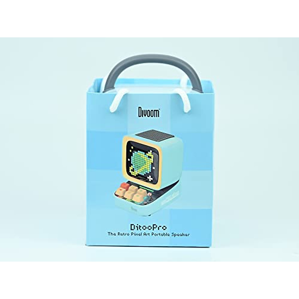 Divoom Ditoo Retro Pixel Art Game Bluetooth Speaker with 16X16 LED App Controlled Front Screen (Blue) …