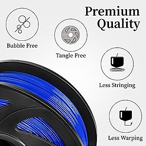 UNIDO PETG Filament for 3D Printer Blue, 1.75mm 1kg Spool (2.2lbs), Dimensional Accuracy +/- 0.02 mm, Clog-Free/Bubble-Free/Tangle-Free 3D Printing Filament for for Models, Toys, Gifts
