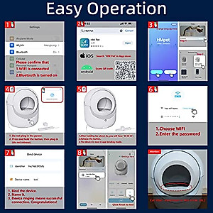 Self-Cleaning Cat Litter Box, Large Automatic Cat Litter Box for Multiple Cats, Cat Robot Litter Box with Cover, APP Control, Smart Health Monitor