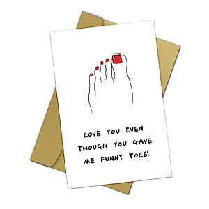 Qiyepbro Funny Birthday card for Mom Toes Mothers Day Card Birthday Gift Card for Mom Daughter Birthday Card Love You Even Though You Gave Me Funny Toes