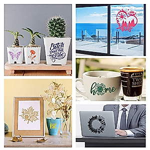 HTVRONT 5.5"x12" Smart Permanent Vinyl for Cricut Joy Machine-30 Sheets Permanent Vinyl Bundle & 5 Sheets Transfer Tape for Vinyl Permanent, Assorted Colors Adhesive Vinyl Sheets for Decoration (Glossy Vinyl)