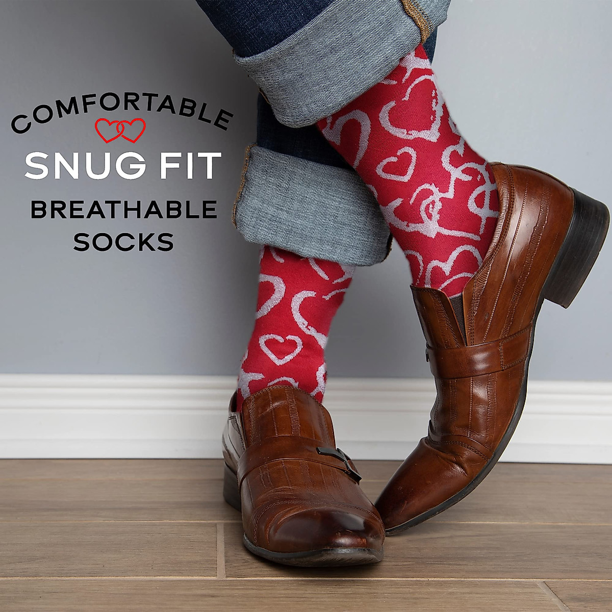 Man of Men Valentine's Day Socks - Soft Cotton, Trendy Simply Romance