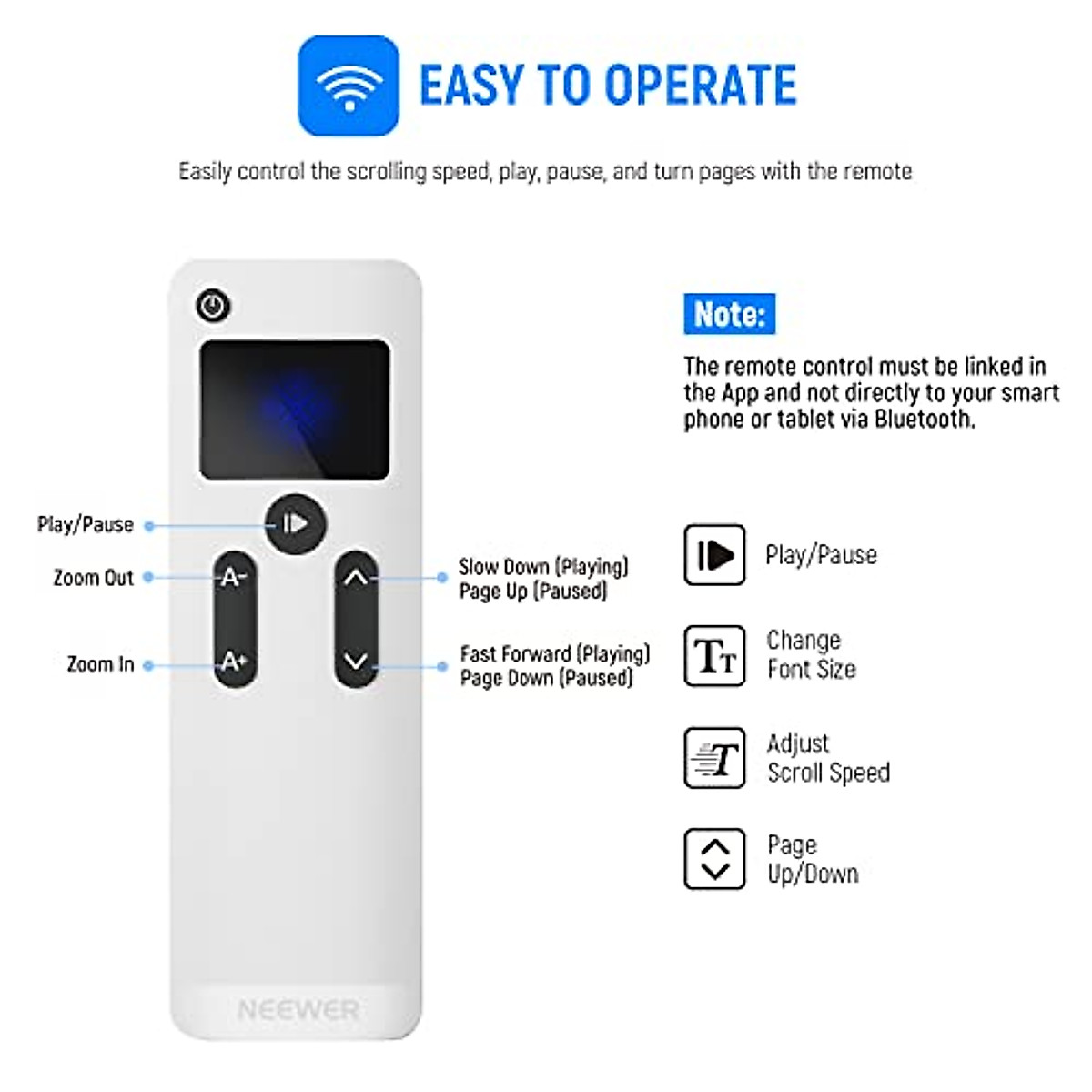 NEEWER Teleprompter X14 PRO with RT-110 Remote & APP Control (Bluetooth Connection via NEEWER Teleprompter App), 14” Portable No Assembly Compatible with iPad Android Tablet Smartphone Camera