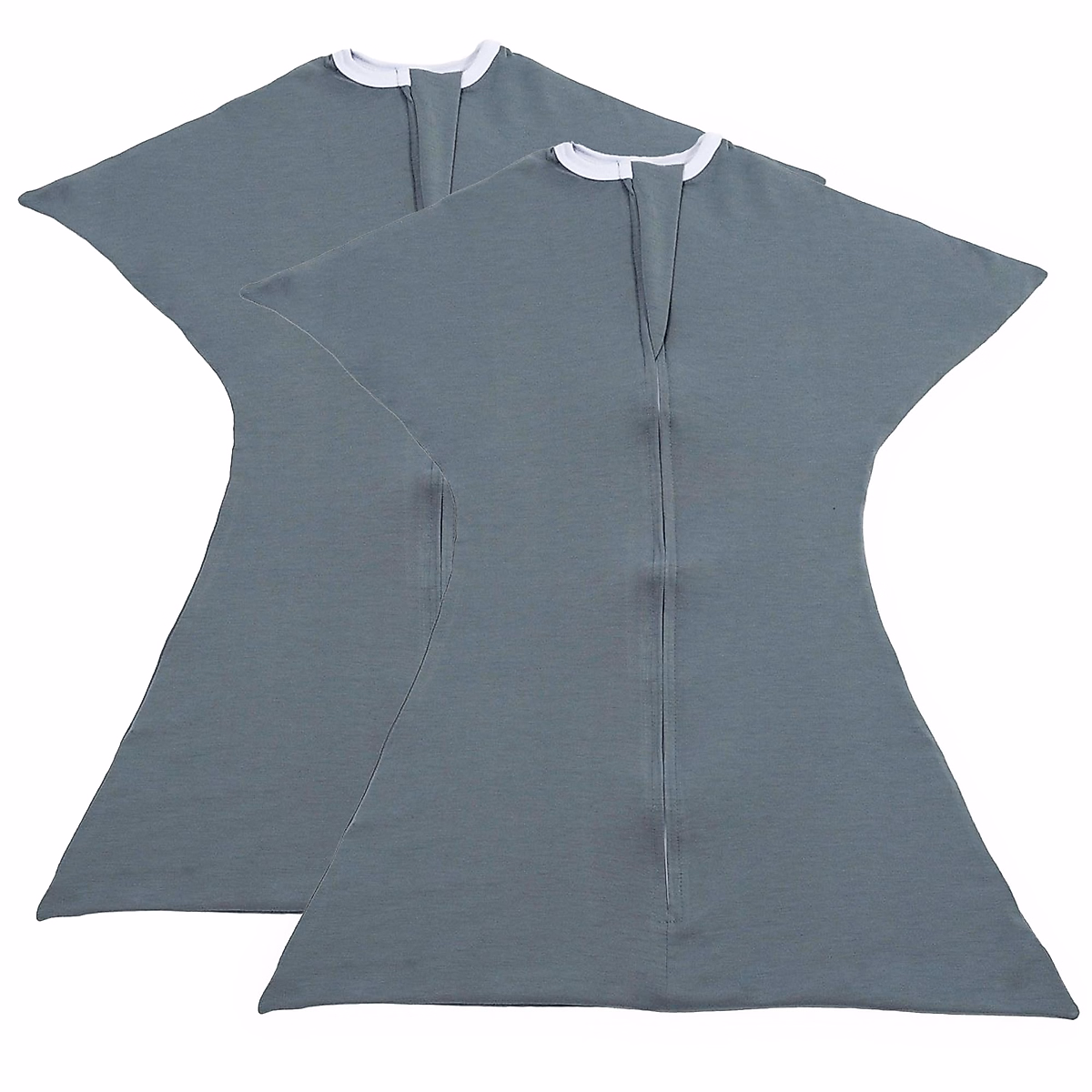 SleepingBaby Zipadee-Zip Transition Swaddle with Zipper, Polyester, Spandex - Roomy Baby Wearable Blanket for Easy Diaper Changes - Classic Grey, Small (4-8 Month) - 2 Pack