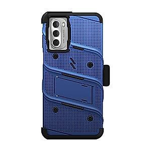 ZIZO Bolt Bundle for Moto g Stylus 5G (2022) Case with Screen Protector Kickstand Holster Lanyard - Blue