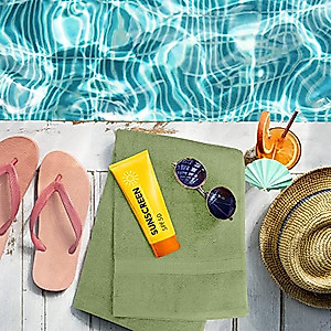 Utopia Towels Bundle Pack of 600 GSM Bath Sheet Set (2-Pack) and Banded Bath Mats (2-Pack) – 100% Ring-Spun Cotton – Highly Absorbent – Soft & Luxurious – Sage Green