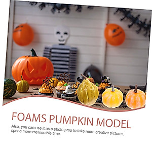 Garneck 14pcs Foam Pumpkin Artificial Vegetable Artificial Harvest Decoration Fall Harvest Table Centerpiece Autumn Fall Decorations Realistic Fake Pumpkins Faux Pumpkins Plant Halloween