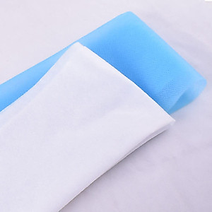 Non Woven Fusible Interface Blue/White Non Woven Interface Fabric 100% Air Filter For Face Mask DIY Supplies By Yard (10 Yards, White)