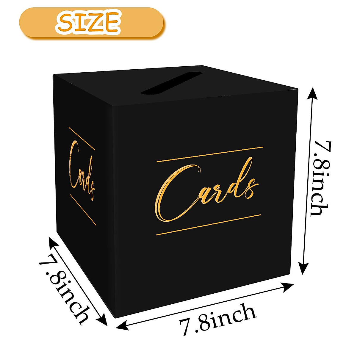 HEIPINIUYE Black Card Box Wedding Envelope Box Gift Card Box Holder Card Box for Wedding Birthday Baby Shower Party Raffle Box