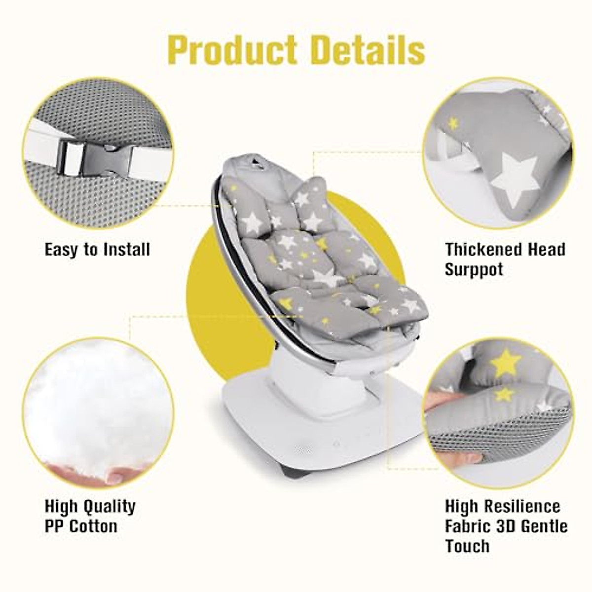 AIPINQI Head and Body Support Pillow with Neck Support for Toddler,Suitable for Baby Car Seat and Strollers(over 1 years),Star