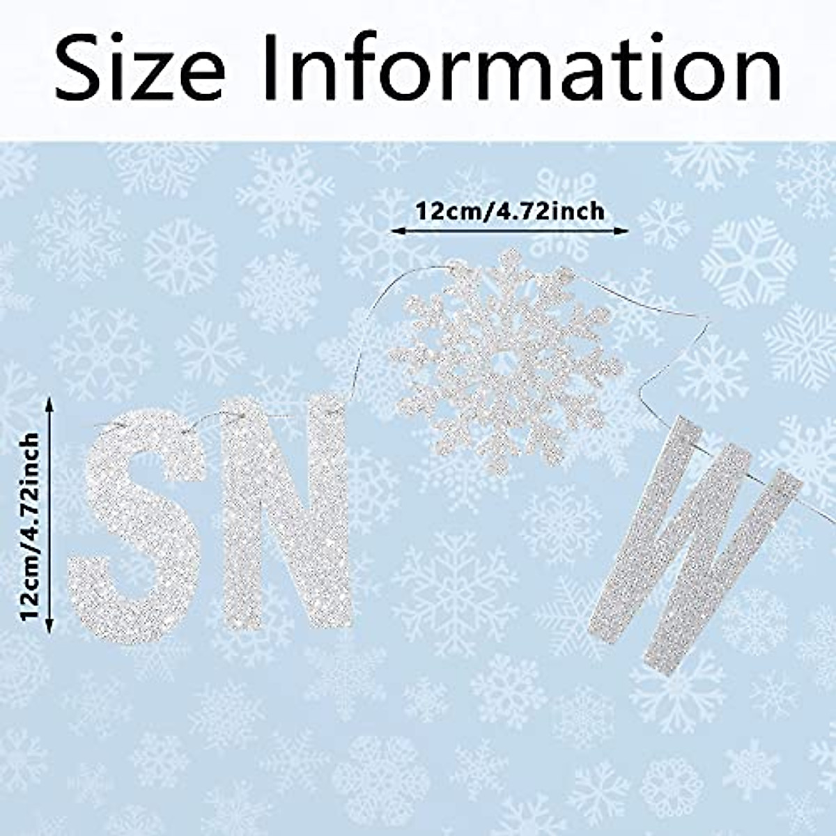 Silver Glitter Let It Snow Banner Winter Snowflake Garland Banner Wool Felt Ball Garland Pom Pom Garland for Christmas Holiday Party Decorations