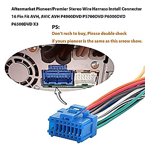 RED WOLF 16 Pin Radio Wiring Harness for Pioneer AVH AVIC AVH P4900DVD P5700DVD P6000DVD P6500DVD X3, Install Aftermarket Stereo Head Unit Audio Wire Harness DVD Nav Connector Adapter