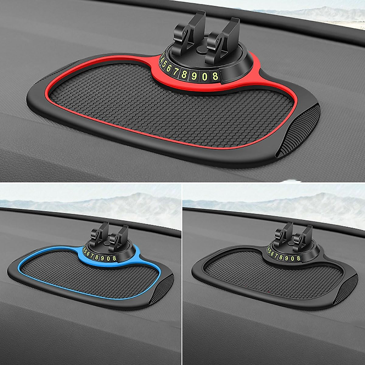 Flewsail Phone Mat, Flewsail Phone Holder for Car, Multifunction Car Anti-Slip Mat Auto Phone Holder, Flewsail Car Phone Mount, Car Phone Mount Silicone Car Pad Mat (Blue)