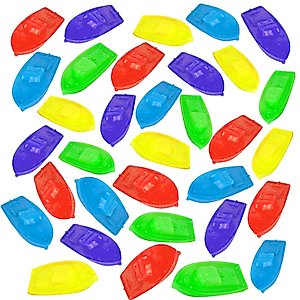 ArtCreativity Blow Mold Toy Boats for Kids, Set of 36, Floating Plastic Pool and Bath Tub Toys in Vibrant Colors, Summer Water Toys for Lake, Beach, Bathtub, Cute Party Favors for Boys and Girls