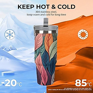 SYJTGDE Large Capacity Car Cup Multicolor Leaves Fashionable Upgrade Car Cup Advanced And Beautiful Travel Cup