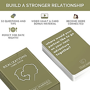 REALIZATIONS - Card Deck - Fun Game for Couples - 52 Questions to See How Well You Know Your Partner – Dating and Engaged Couples Gift – Conversation Starter