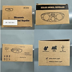 2Pcs Ultrasonic Animal Repellent Outdoor Solar Animal Repeller with Motion Sensor&LED Strobe Light Cat Deterrent to Scare Cat Deer Squirrel Dog Bird Raccoon Rabbit Skunk Repellent for Yard