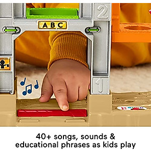 Fisher-Price Little People Toddler Learning Toy Load Up ‘N Learn Construction Site Playset With Dump Truck For Ages 18+ Months