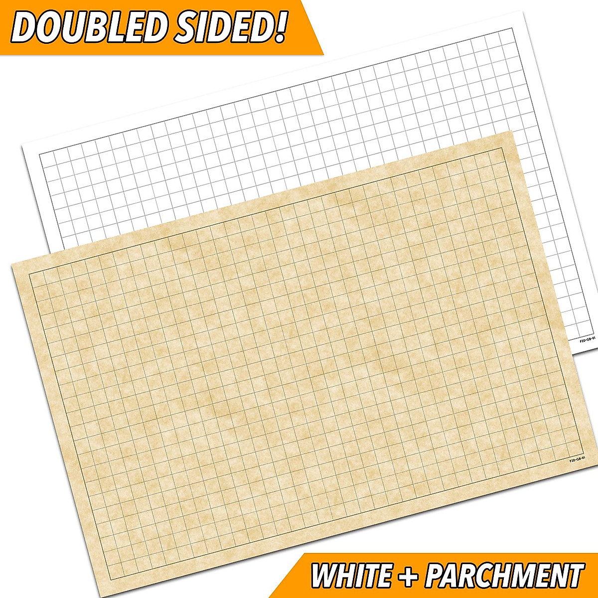 RPG Battle Game Mat - 6 Pack Dry Erase Double Sided 36 x 24 (12 Terrains) + 4 Dry Erase Markers + 1 Eraser + 7pc Polyhedral Dice Set - Large Table Top Role Playing Map for Starters and Mastersâ€¦