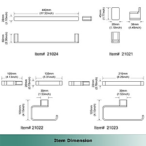 4-Pieces Brass Matte Black Bathroom Hardware Set Includes Towel Ring, Towel Bar, Toilet Paper Holder and Robe Hook