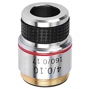 Microscope Lens,4X 185 Biological Microscope Achromatic Objectives Lens 160mm / 6.3inch 5×5×5cm Eliminate Unwanted Reflections