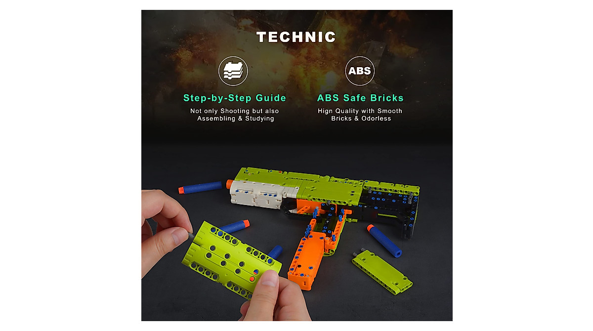 Yanscian Uzi SMG Nerf Gun Building Toy for Kids & Adults