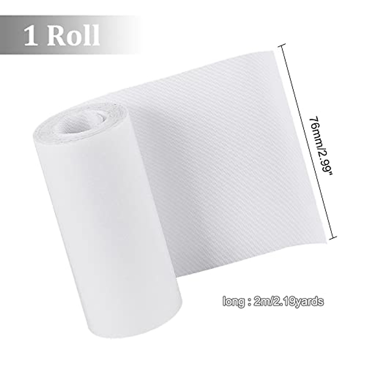 PandaHall 2m Nylon Repair Patches, White Self-Adhesive Nylon Patch Waterproof Clothing Repair Patches Stickers for Down Jacket Pant Shoes Tent Bag Boat Cover, 76x0.2mm