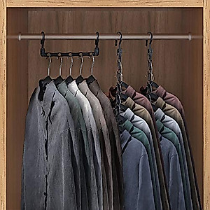 Black Space Saving Hangers,20pcs Closet Organizers and Storage,Magic Hangers Space Savers Bedroom for Clothes