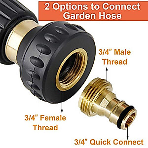 Twinkle Star Fireman Style Hose Nozzle, Heavy Duty Brass Durable Water Jet, Leak Proof Suitable for Car Wash, Patio Cleaning, Watering Lawn/Garden, Shower Pets, Fits All Standard Garden Hoses
