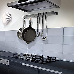 Enclume, Hammered Steel Handcrafted 36" Easy Mount Utensil Bar Wall Rack