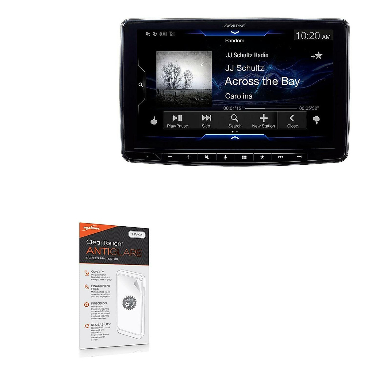 BoxWave Screen Protector Compatible with Alpine ILX-F309 - ClearTouch Anti-Glare (2-Pack), Anti-Fingerprint Matte Film Skin for Alpine ILX-F309, Alpine ILX-F309, ILX-F409, ILX-F259