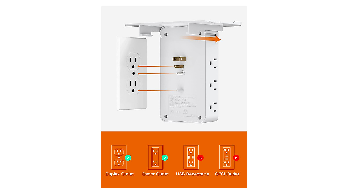 12-Plug Outlet Extender with USB-C - Charge More Devices