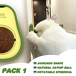 3 Pack Catnip Ball Toys, Squash Edible Cat nips Organic Balls, Catnip Ball Wall Mount, Crab Avocado Catnip Cat Toy for Cats Kittens Lick, Teeth Cleaning, Natural Effective Engaging Play (Blue)