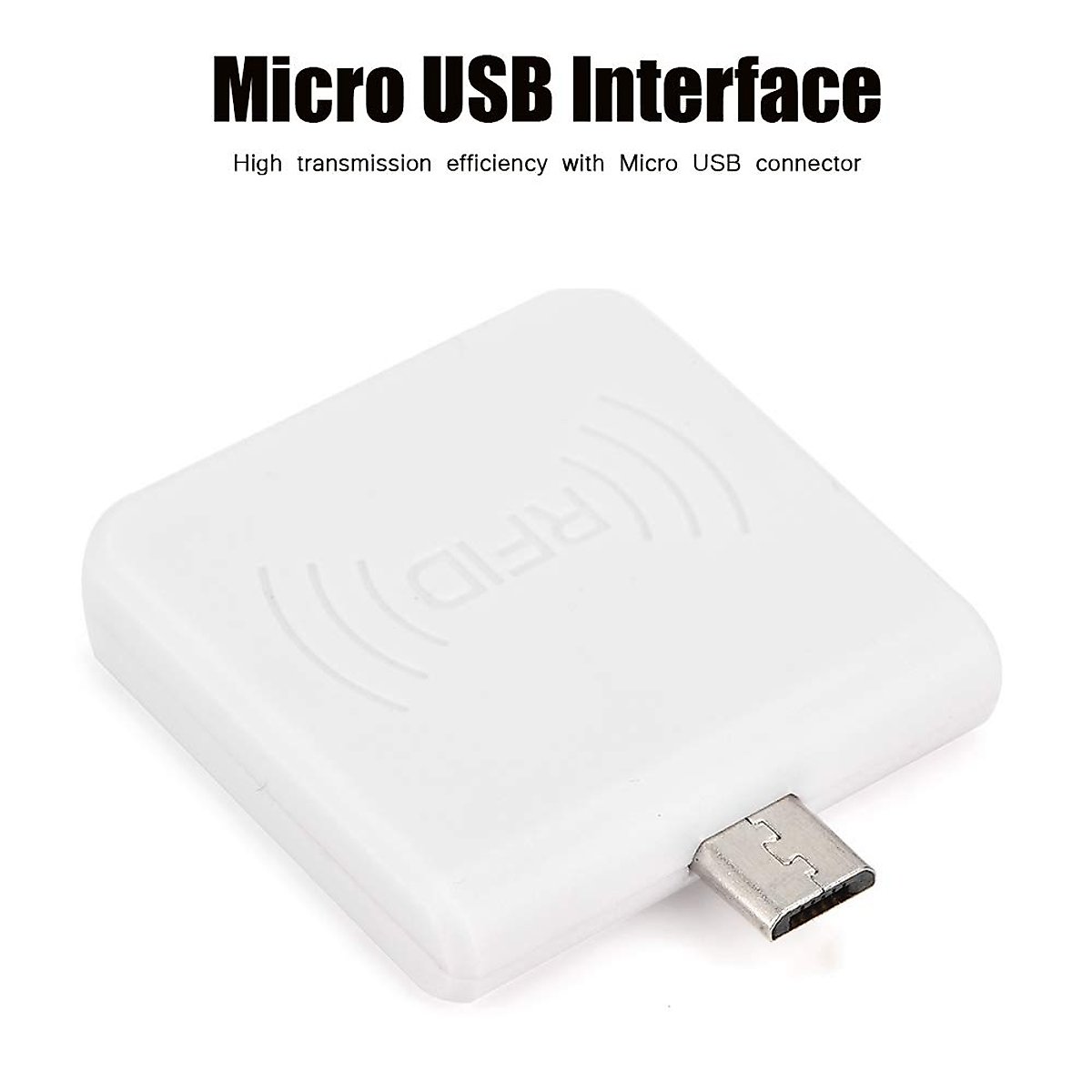 Portable Contactless Smart Card Reader, High Frequency RFID ID Mobile Phone Card Reader with USB Male Interface, 0.2s Fast Card Reading, IC/ID Dual Version, Support PC Phone Tablet (White)