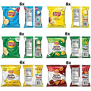 Lay's Potato Chips, Regular & Kettle Variety Pack, (Pack of 40)