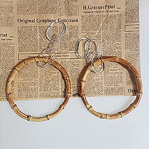2-Pack Handmade Bamboo Ring Scarf Hangers for Closet ,Belt Scarf Tie Organizer Holder